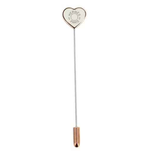 HERMÈS Heart Brooch in White