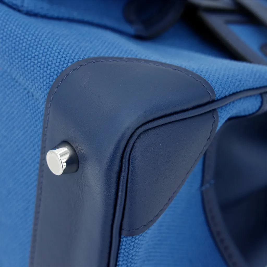 HERMÈS Limited Edition Birkin Cargo 25 handbag in Navy and Bleu Egee ...