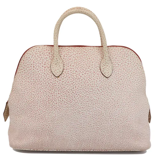 HERMÈS Bolide 31 handbag in Red Dalmatian leather with Gold hardware