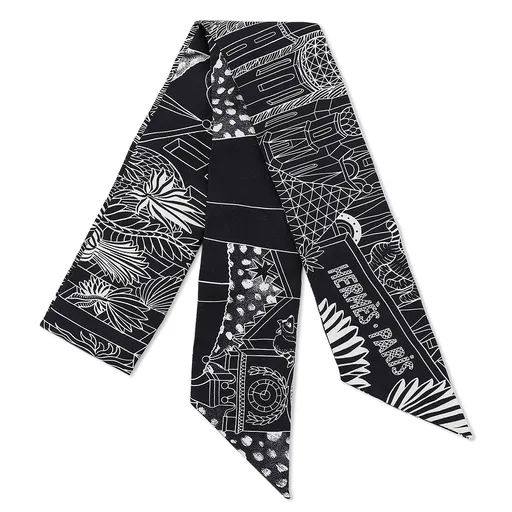 HERMÈS Animapolis Twilly in Black Silk