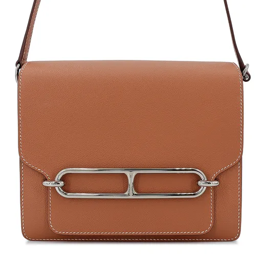 HERMÈS Roulis 23 shoulder bag in Gold Evercolor leather with Palladium ...