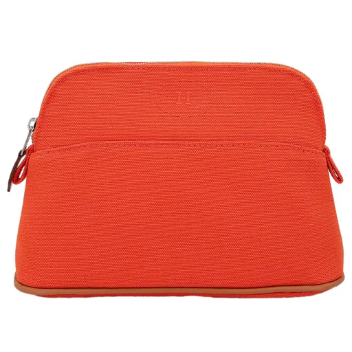 HERMÈS Bolide case, mini model in Feu Canvas with Palladium hardware