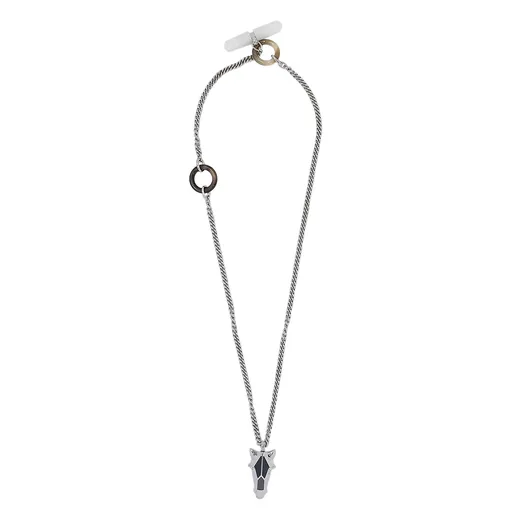 HERMÈS Destrier necklace in Duo De Gris Horn and Lacquered metal with ...