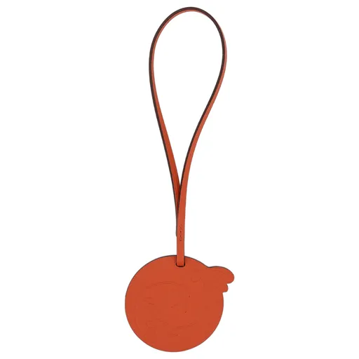 HERMÈS Rabbit and Moon charm in Cuivre Leather