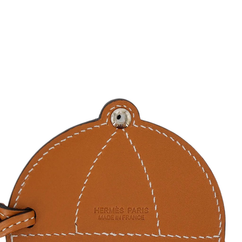 HERMÈS Paddock Bombe charm in Natural Sable, Capucine and Cuivre Swift ...