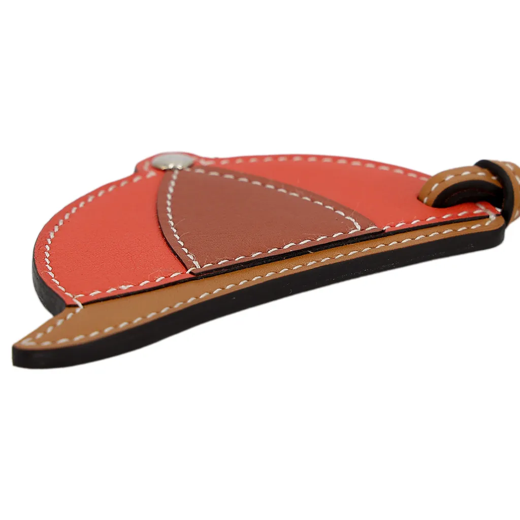 HERMÈS Paddock Bombe charm in Natural Sable, Capucine and Cuivre Swift ...