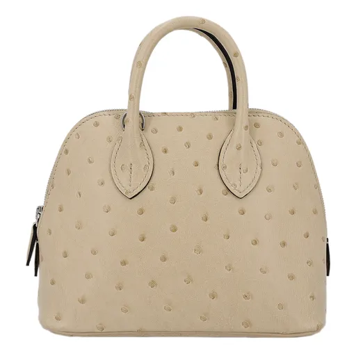 HERMÈS Ostrich Bolide 1923 Mini crossbody bag in Parchemin with ...