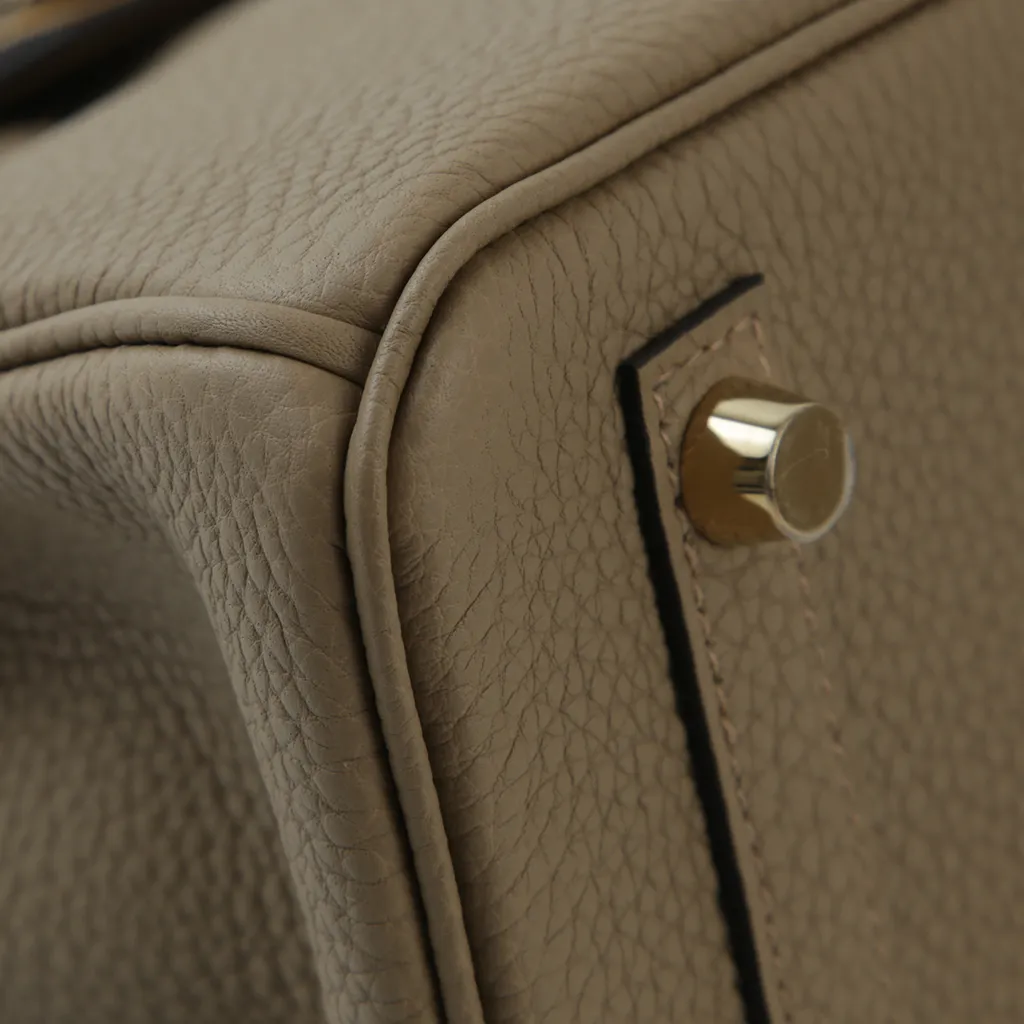 HERMÈS Birkin 25 handbag in Beige Marfa Togo leather with Gold hardware