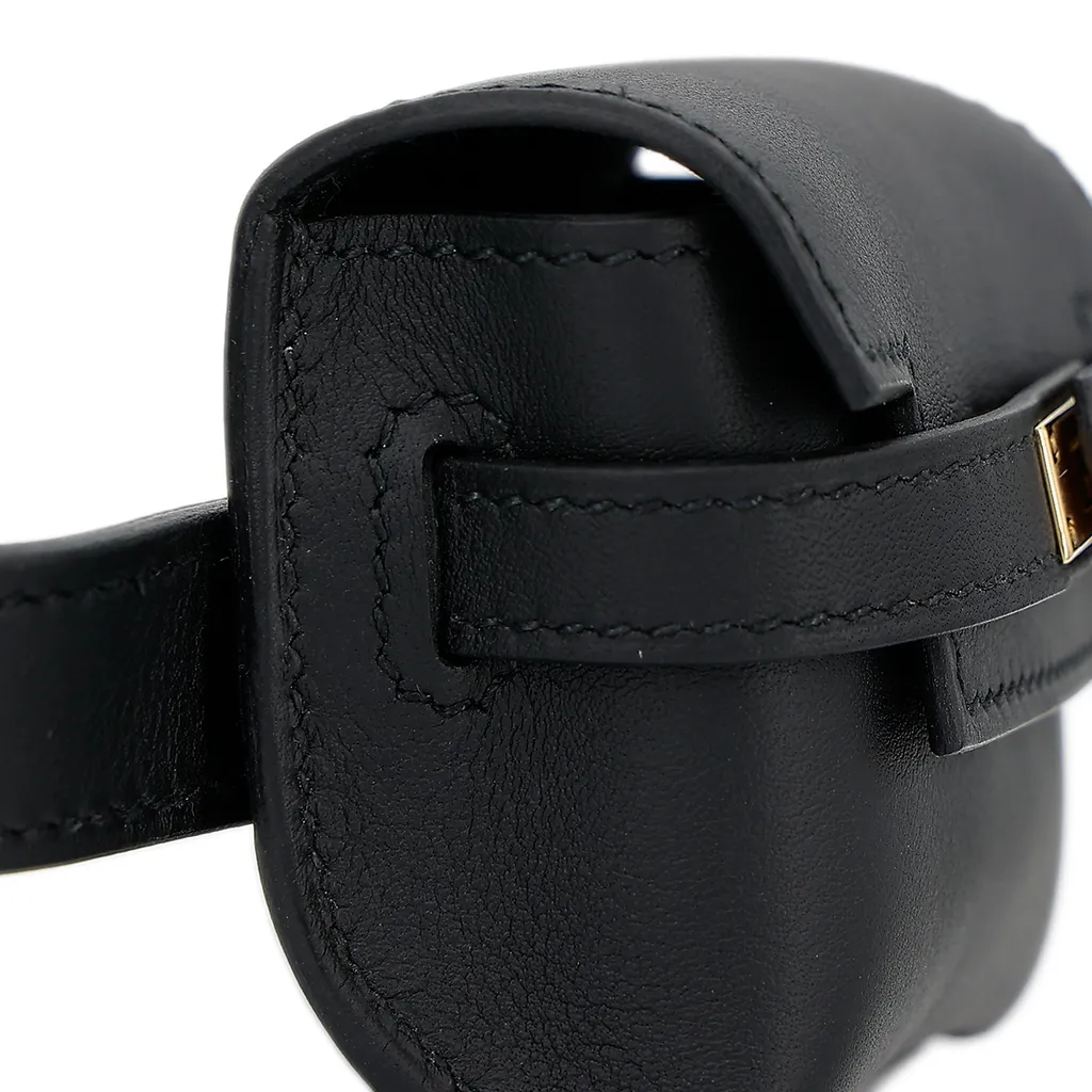 HERMÈS Kelly Moove shoulder bag in Black Swift leather with Gold hardware