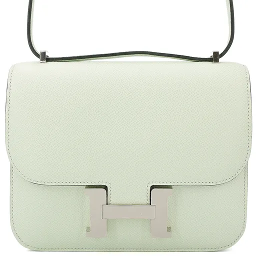 Unused ( Rank NS ) HERMÈS Constance Mini Vert Fizz (0S) Epsom Palladium ...