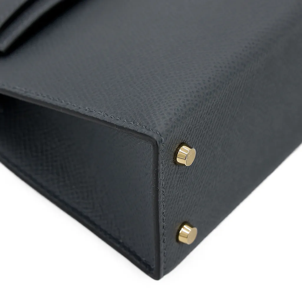 Brand New ( Rank N ) HERMÈS Mini Kelly II Gris misty (H0) Epsom ...