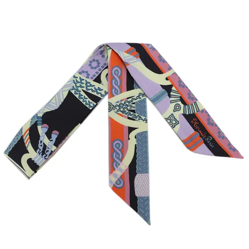 Brand New ( Rank N ) HERMÈS Twilly La Source de Pegase Blue Silk