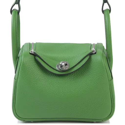 Brand New ( Rank N ) HERMÈS Mini Lindy Vert Yucca (A8) Clemence ...