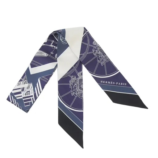 Brand New ( Rank N ) HERMÈS Twilly La Source de Pegase Blue Silk