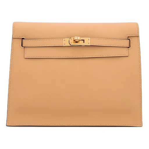 Brand New ( Rank N ) HERMÈS Kelly Danse Natural Sable (21) Swift Gold ...