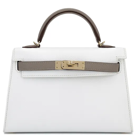 Unused ( Rank NS ) HERMÈS Special Order Mini Kelly II Gris Asphalte (M8 ...