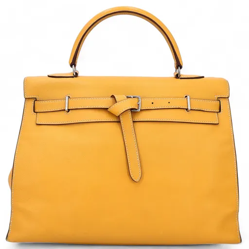 Good ( Rank AB) HERMÈS Kelly Flat 35 Curry (2C) Swift Palladium ...