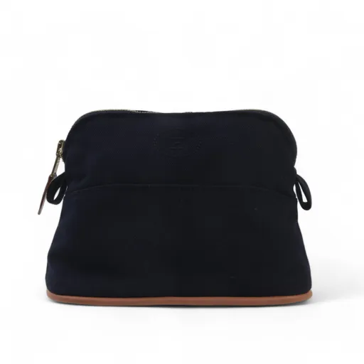 Very Good ( Rank A) HERMÈS Bolide case mini mini Navy Canvas Palladium ...