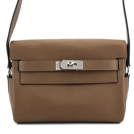 Brand New ( Rank N ) HERMÈS Kelly Messenger PM Ecorce (4C) Evercolor ...
