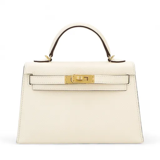 Excellent ( Rank SA ) HERMÈS Mini Kelly II Nata (I2) Epsom Gold ...