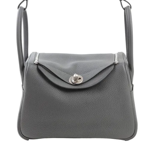 Brand New ( Rank N ) HERMÈS Lindy 26 Gris misty (H0) Clemence Palladium ...